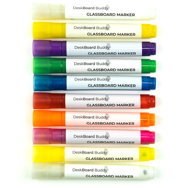Dry Erase Markers - 10 Pack + Eraser - For Black DeskBoard Buddy